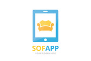 Vector sofa and phone logo, a Branding & Logo Template by GraphiShop