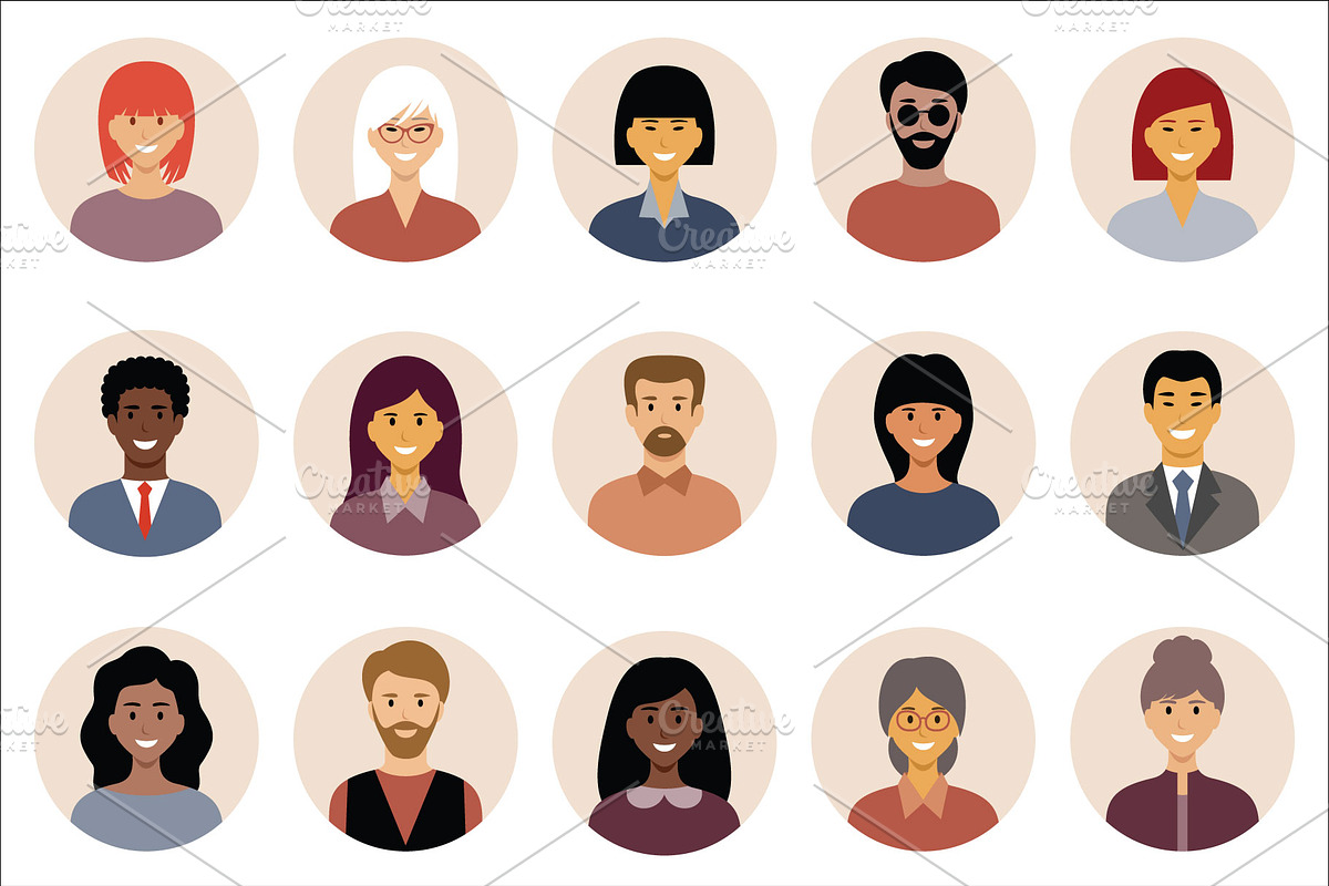 Avatar round icons with people, an Icon by Gurza SHOP
