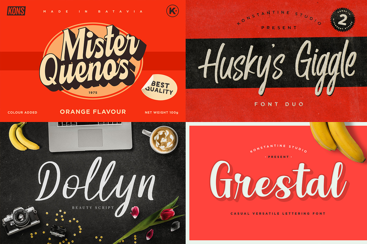 20 Script Fonts Bundle, a Script Font by Konstantine Studio