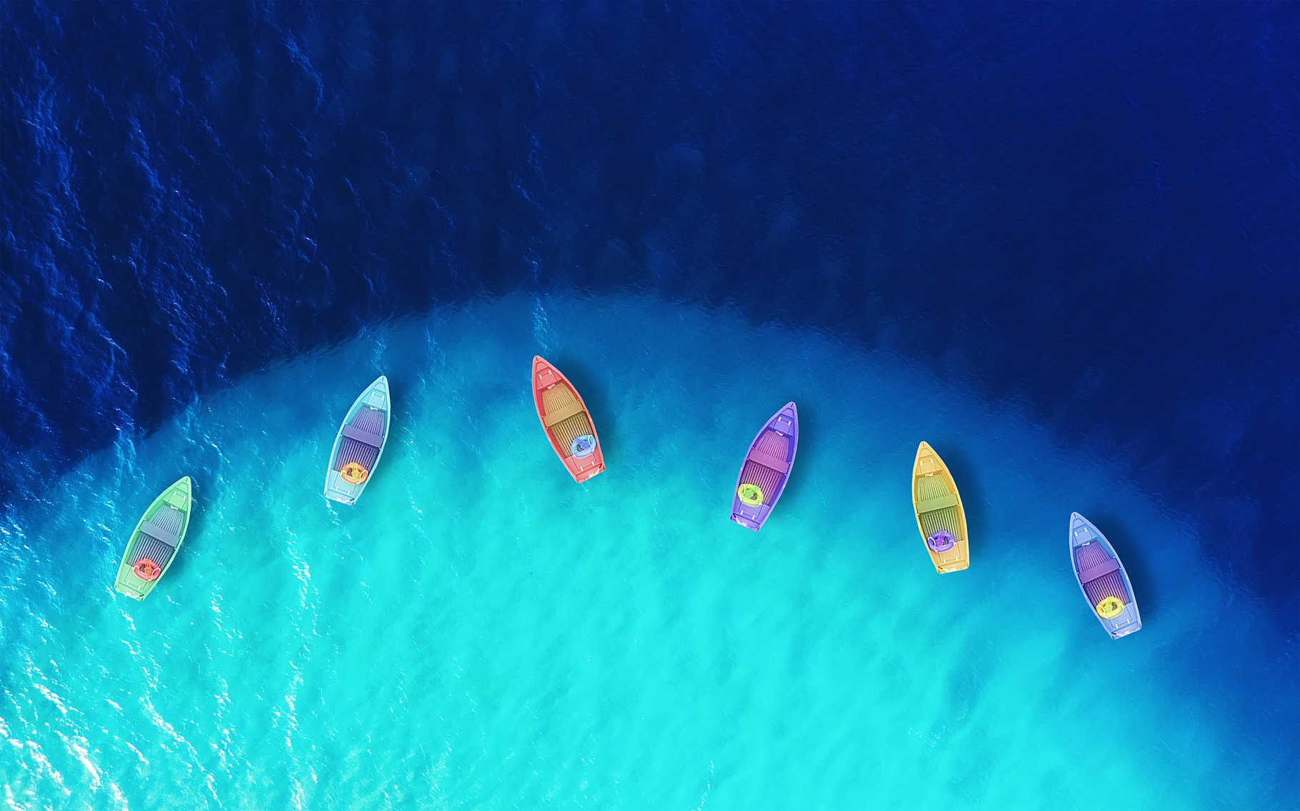 Boats from air aerial view on sea featuring aerial, boat, and coast ...