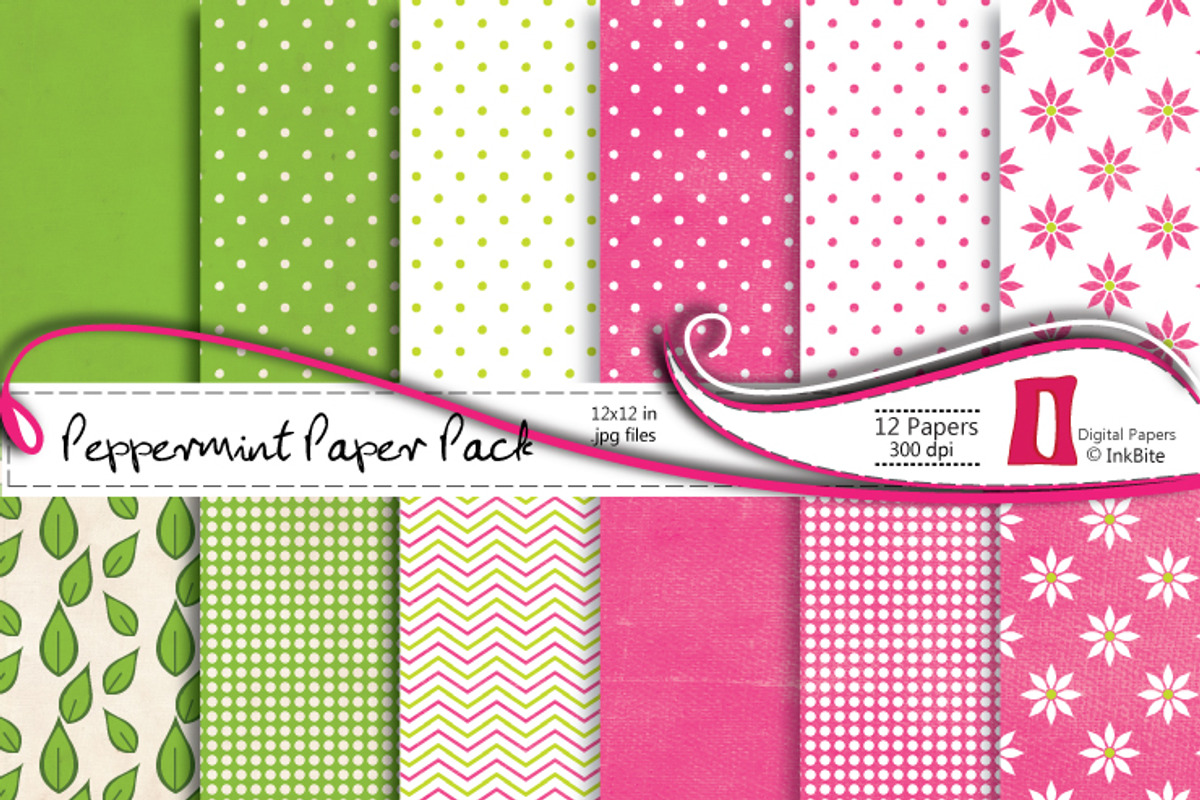 Peppermint Paper Pack, a Pattern Graphic by InkBite Designs | Creative ...