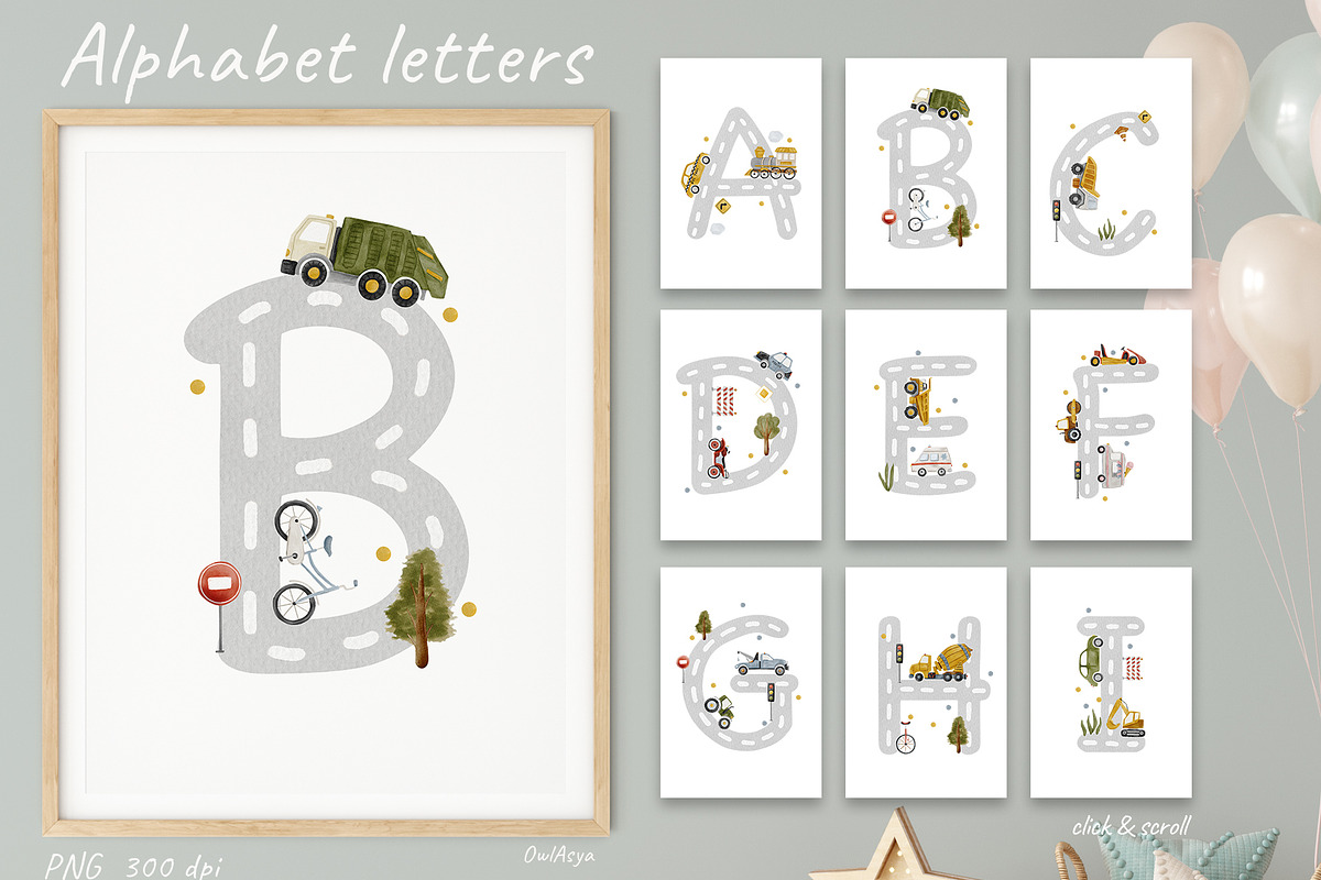 ABC transport alphabet, a Transportation Illustration by owlasya