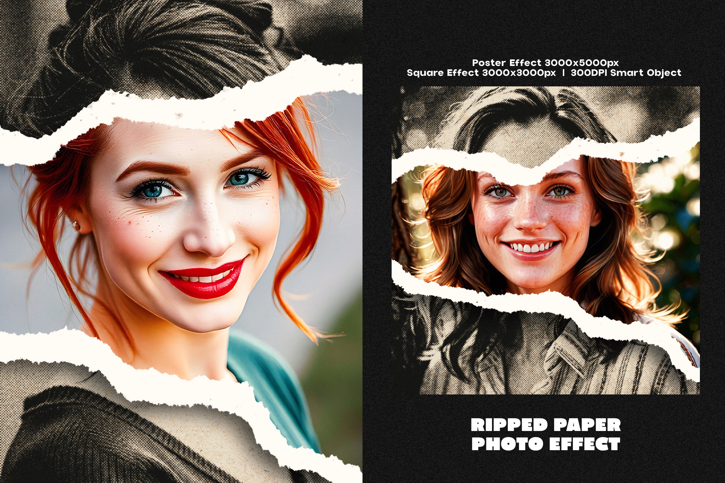 Ripped Paper Square, Poster Effect, a Layer Style Add-On by dokudokunomi