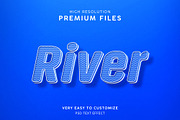River 3d blue water text effect mock | Actions ~ Creative Market
