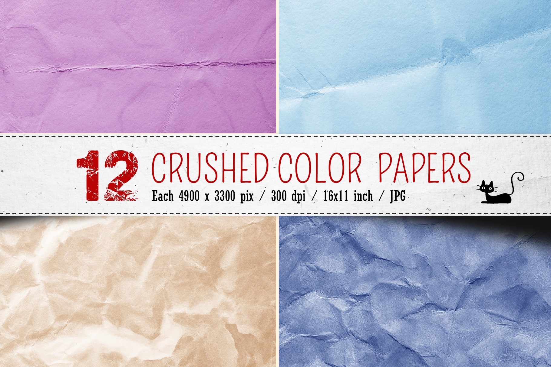 CRUSHED COLOR PAPER TEXTURES, a Texture Graphic by graphic7
