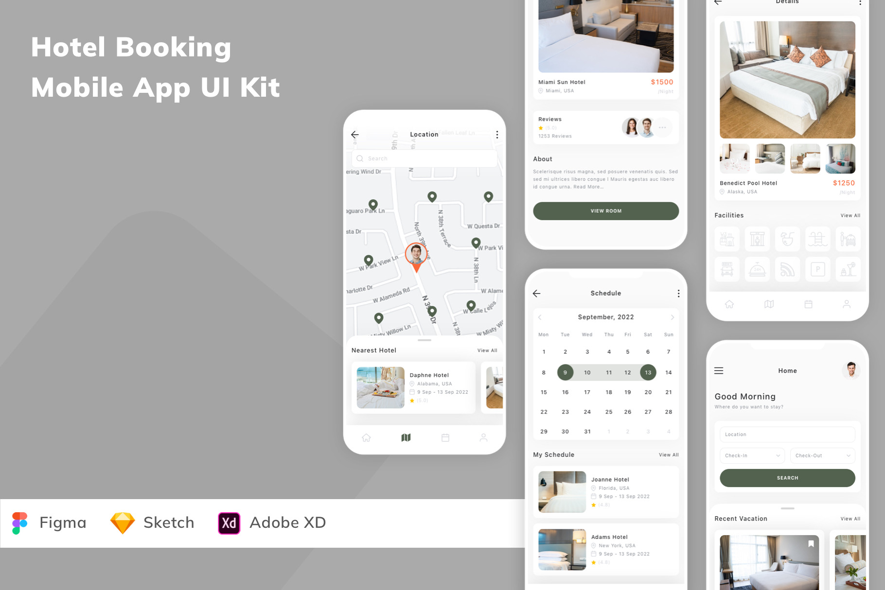 Hotel Booking Mobile App UI Kit, an UI Kit Template by Betush