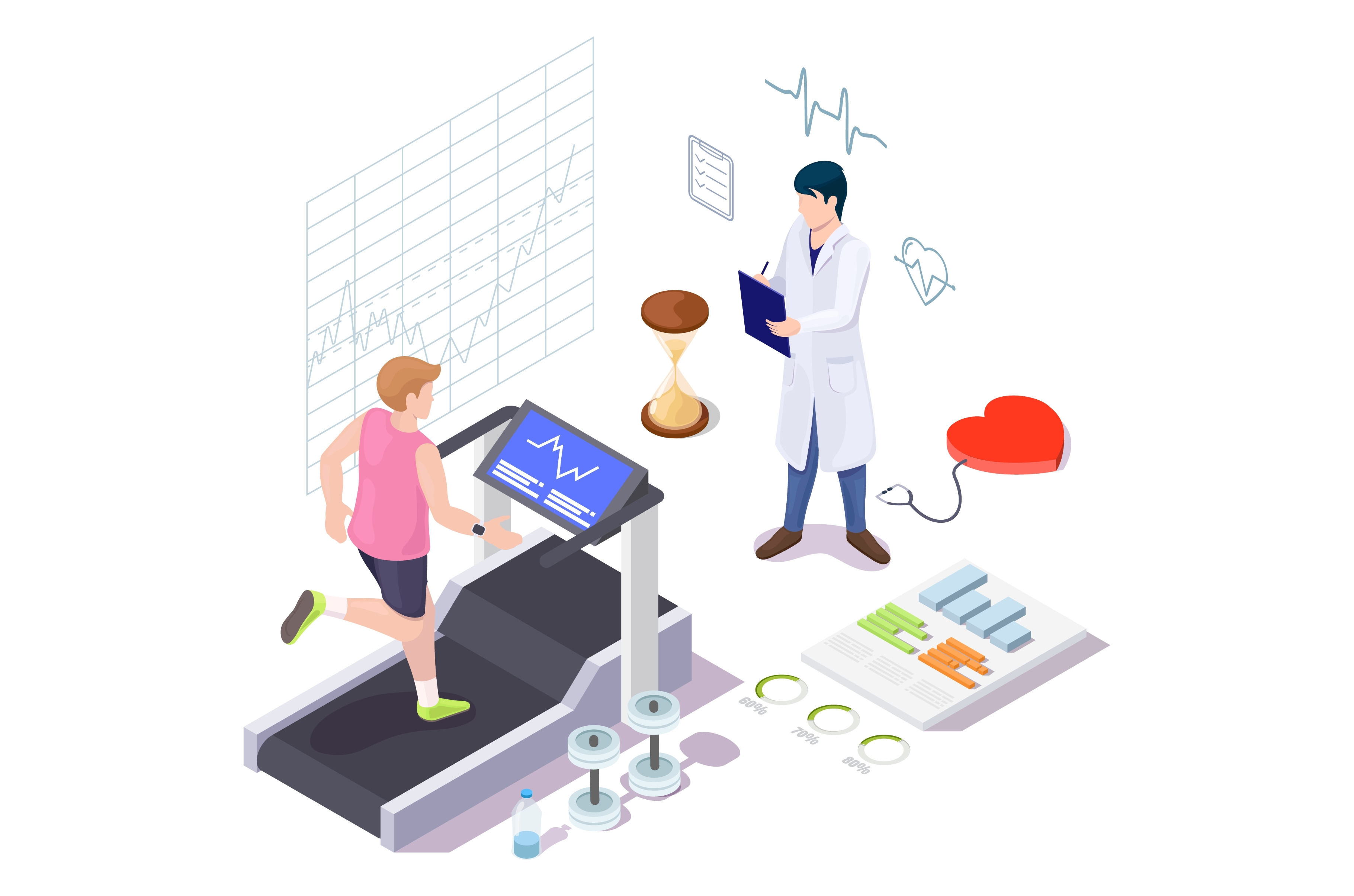 Cardio control vector with patient | Graphic Objects ~ Creative Market