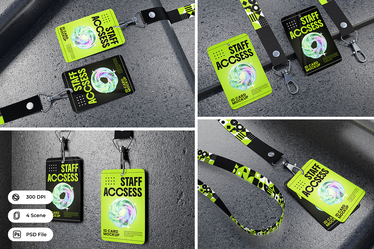 ID Card Mockup, an Advertising Mockup by Nathatype