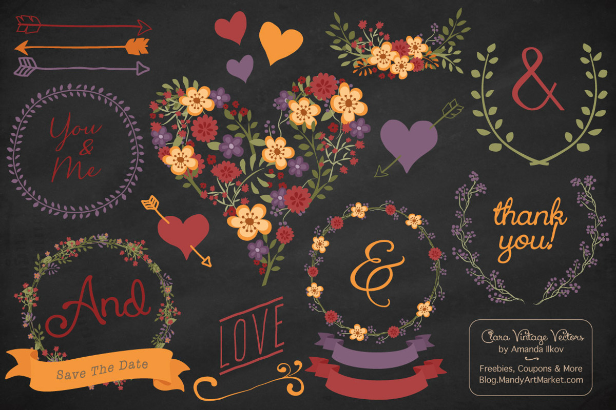 Autumn Floral Heart Clipart & Vector, an Illustration by Amanda Ilkov