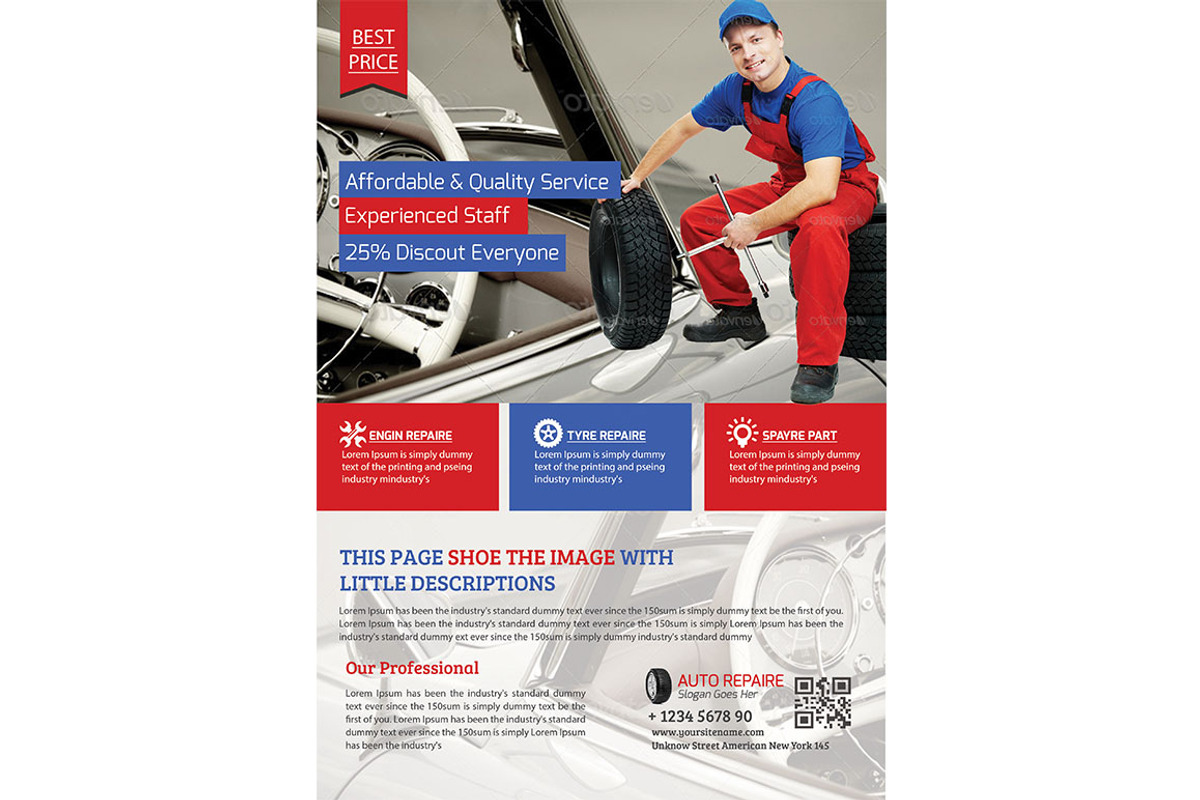Auto Service Flyer Template, a Flyer Template by TheGraphicsWorld ...