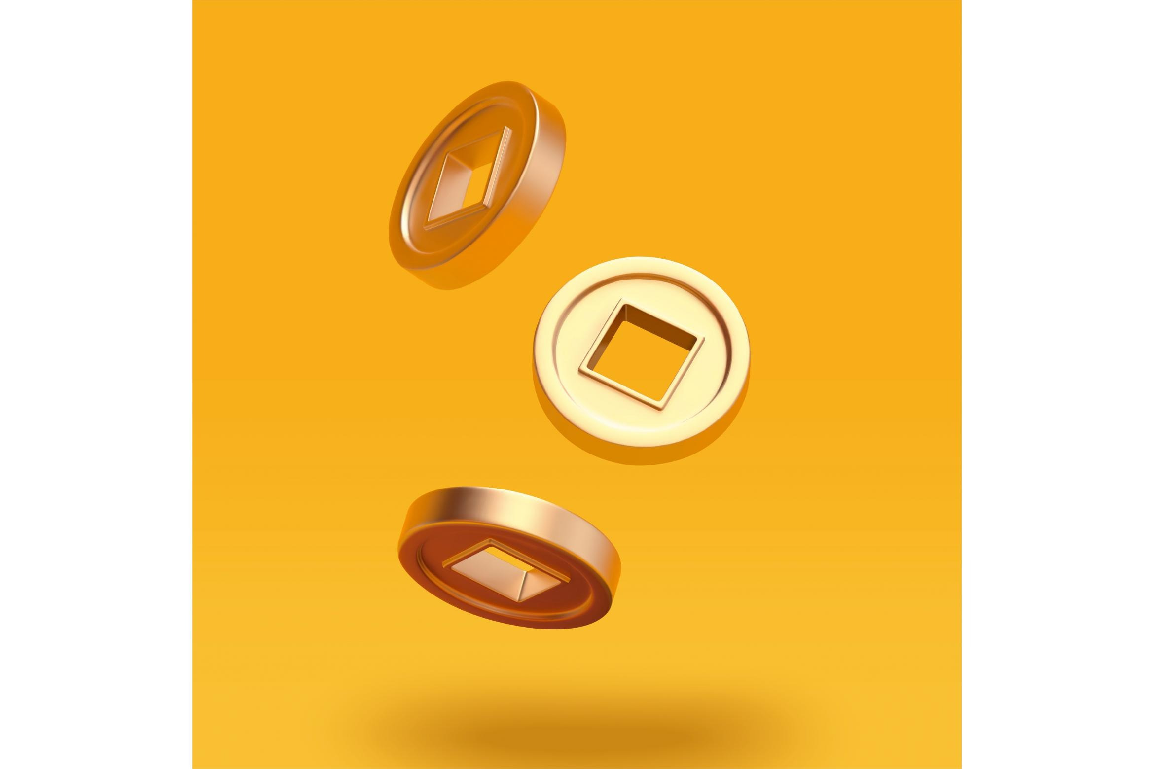 3d cartoon Japanese coins, an Object Graphic by TotallypicRF