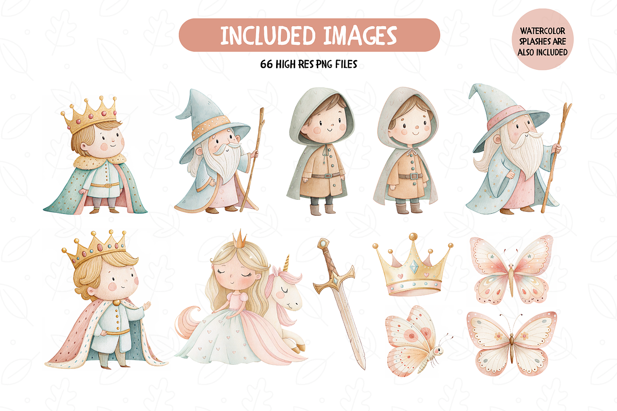 Princess Watercolor Clip Art, an Illustration by TatiMockup