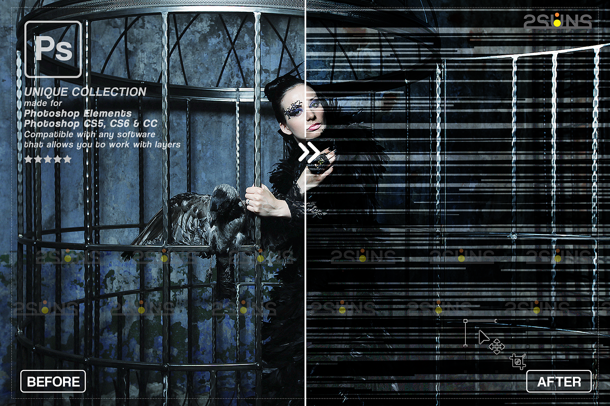 Horror film effects overlays