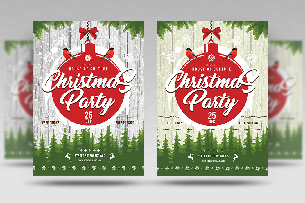 Retro Christmas Flyer Template, a Flyer Template by shaman