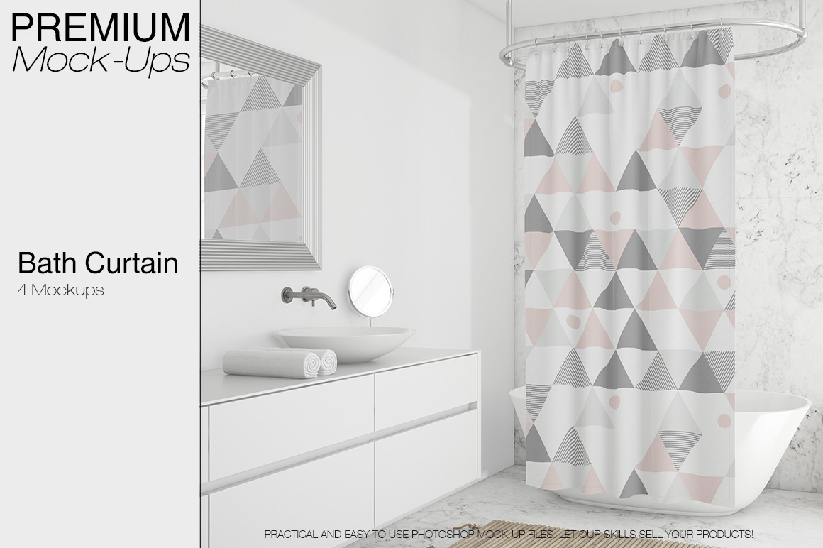 Shower Curtain Mockup Pack, a Product Mockup by mock-ups