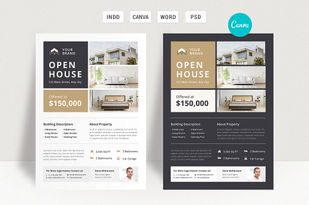 MS Word real estate flyer template | Flyer Templates ~ Creative Market