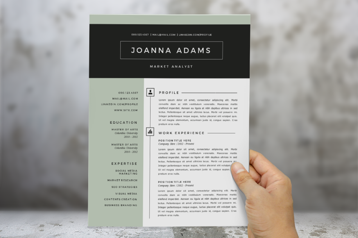 2 in 1 modern Word resume template, a Resume Template by Inkpower