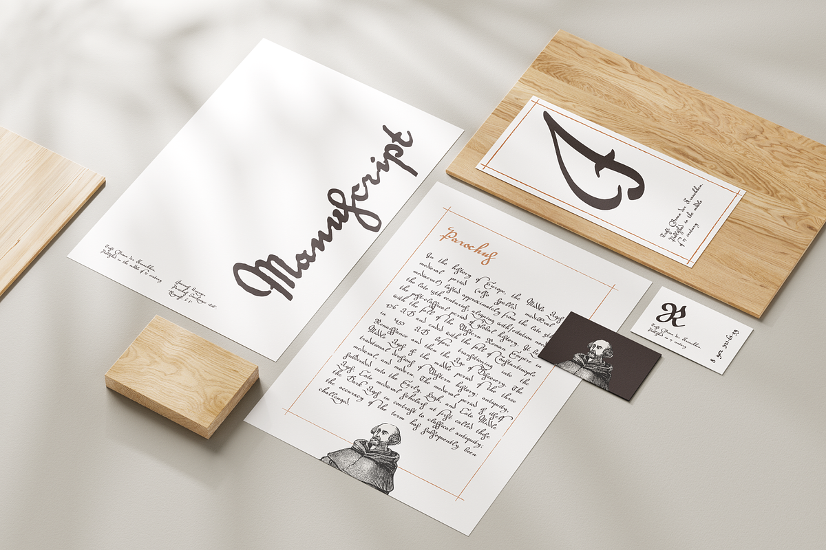 Parochus medieval script font family, a Blackletter Font by kaer_shop