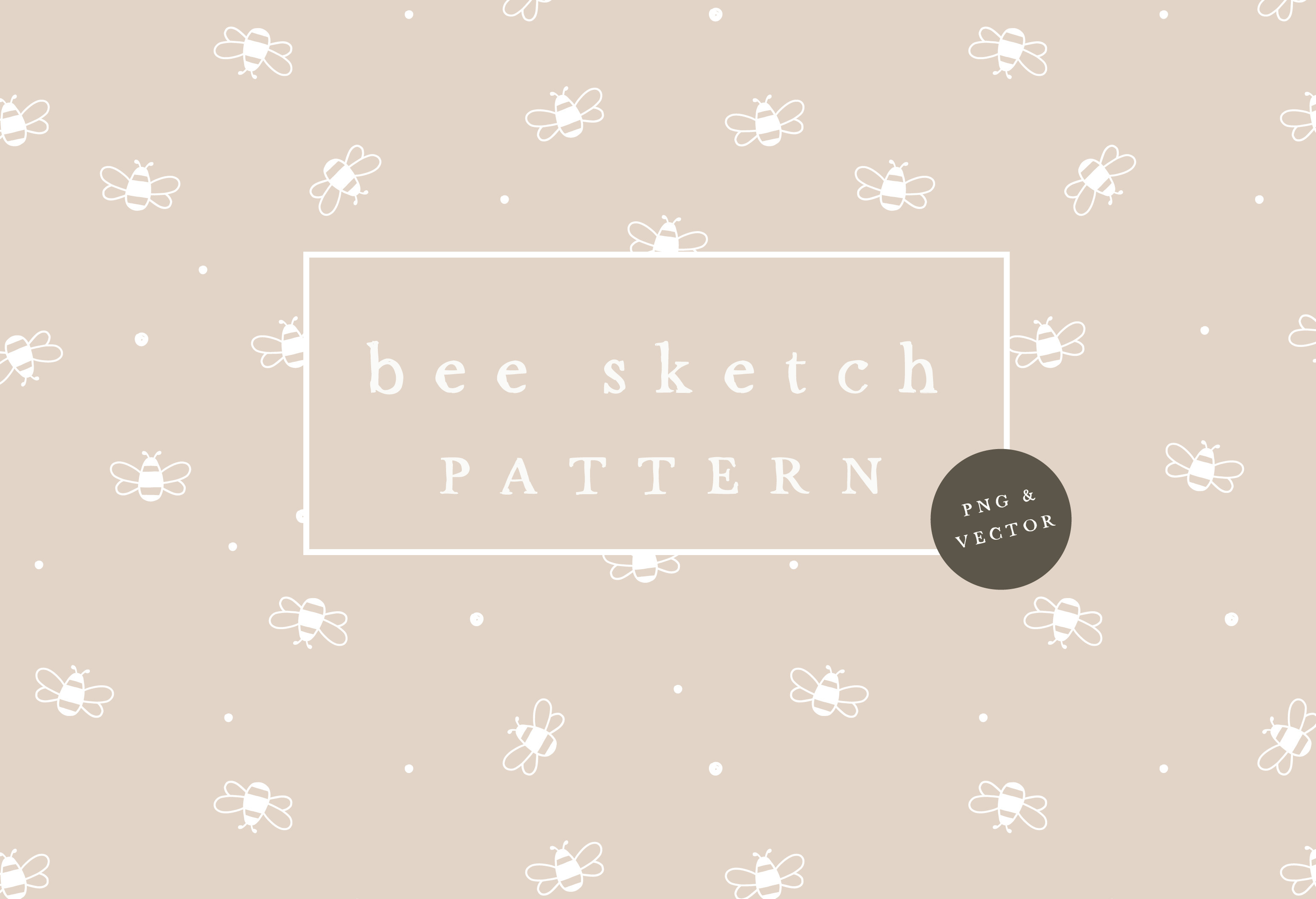 BEE PATTERN / seamless vector + png, a Pattern Graphic by KruthDesign