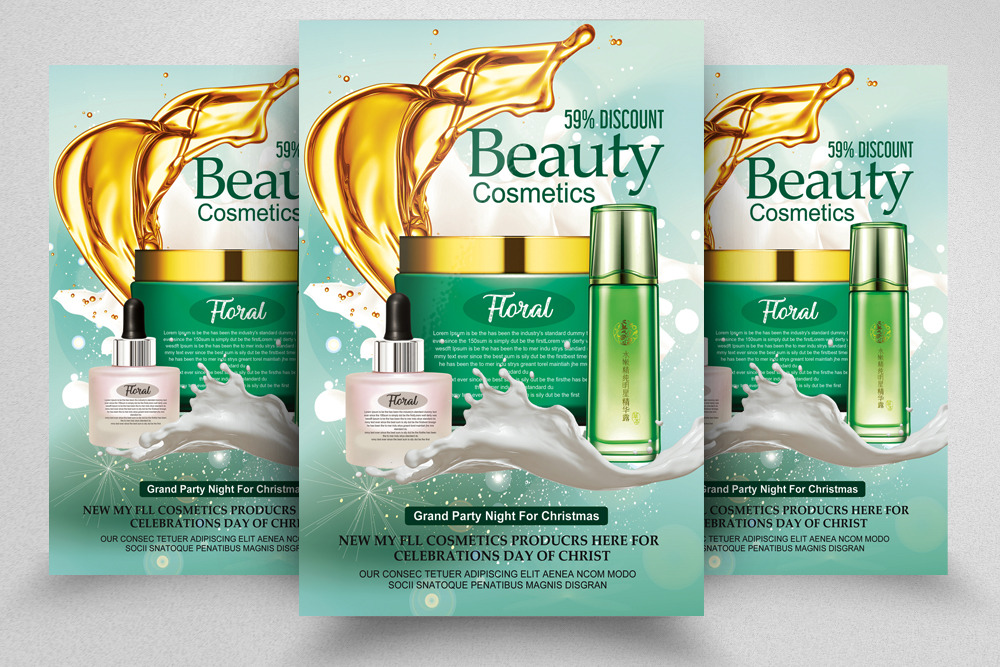 Beauty Cosmetics Flyer Template | Flyer Templates ~ Creative Market