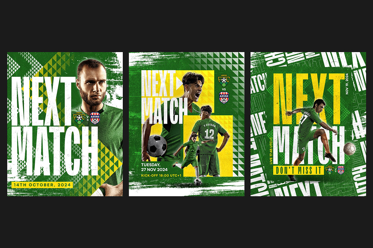 Football Club Instagram Templates PSD
