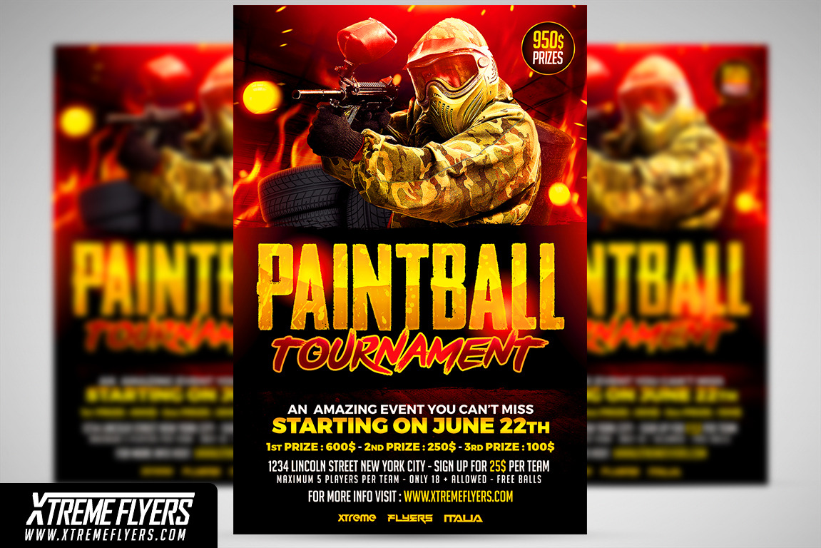 Paintball Flyer Template, a Flyer Template by XtremeFlyers