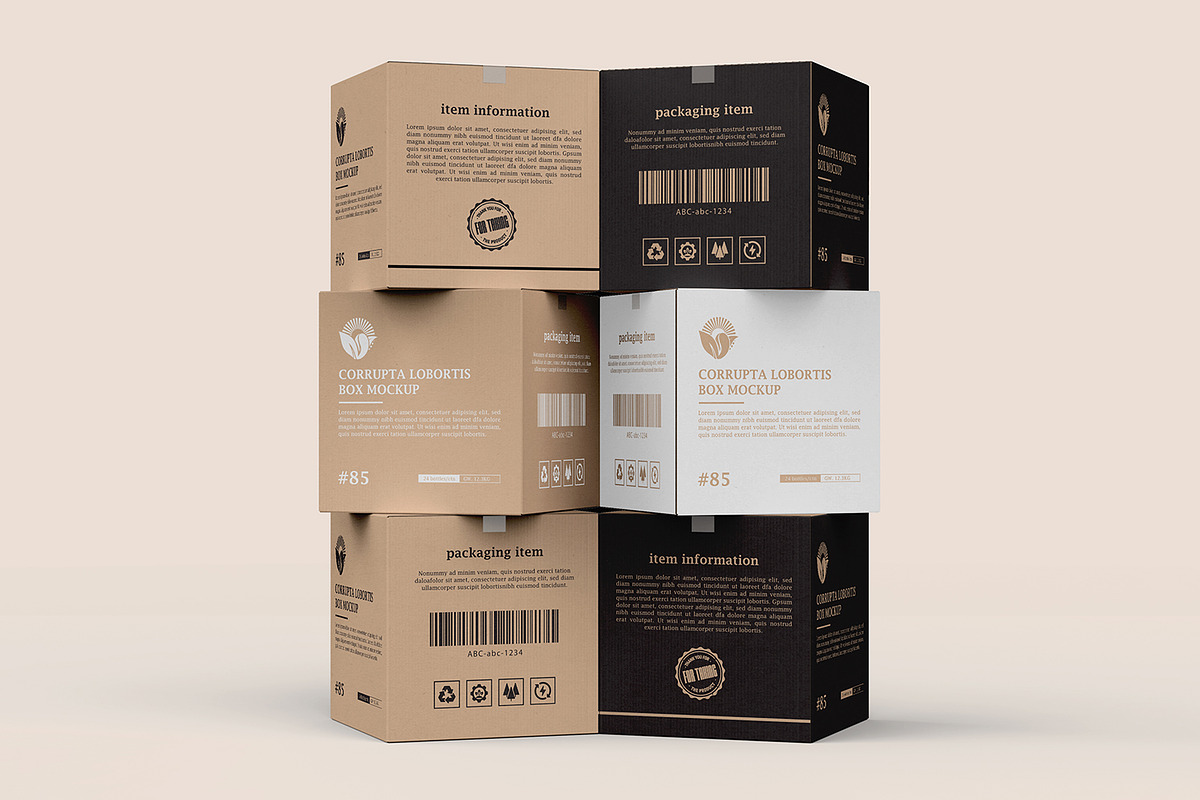 Cardboard Paper Box Packaging Mockup