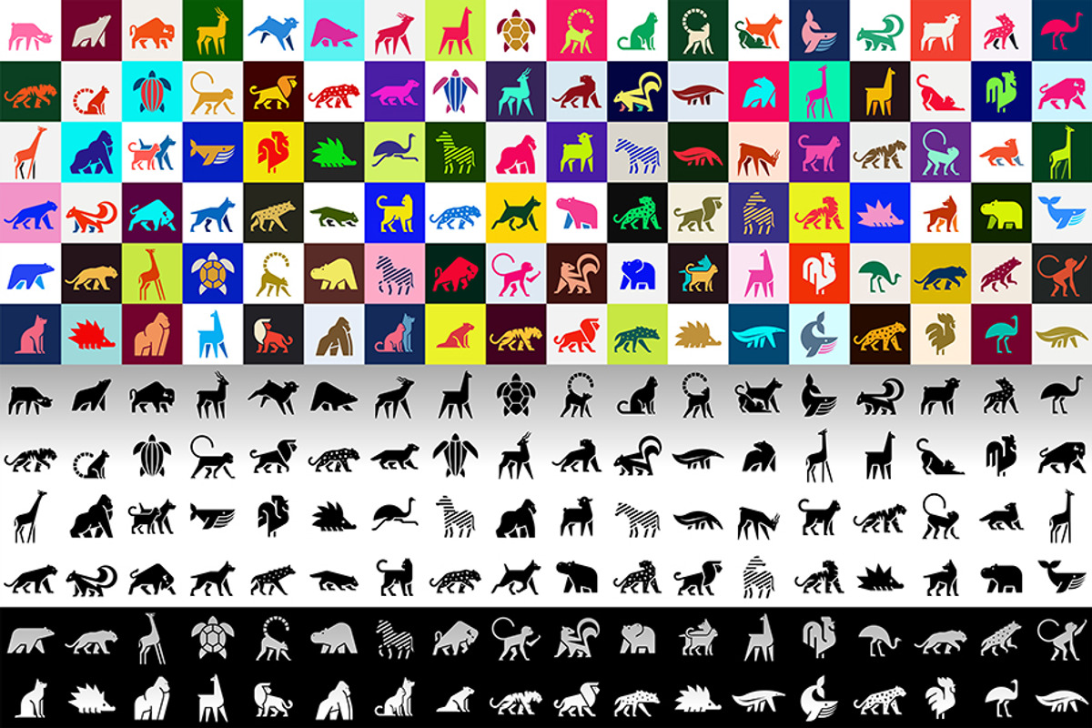 Animals Logos collection, an Icon by NataliiaVolyk