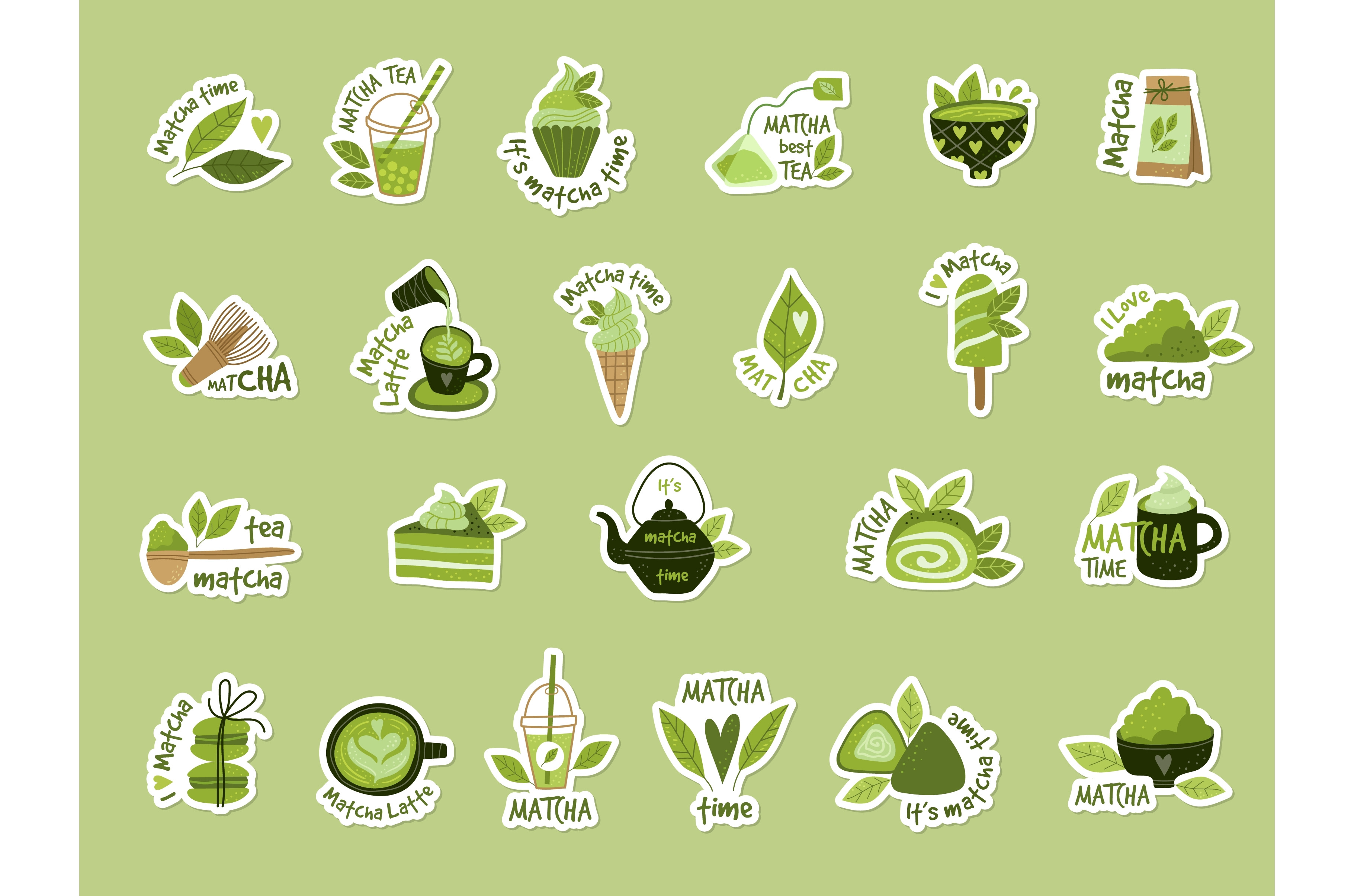 Matcha food. Sticky badges with, a Graphic by Onyx