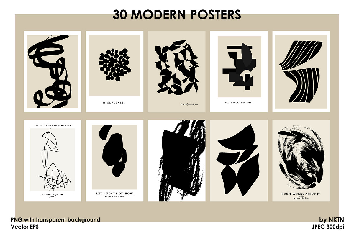 Modern Posters. Women line portraits