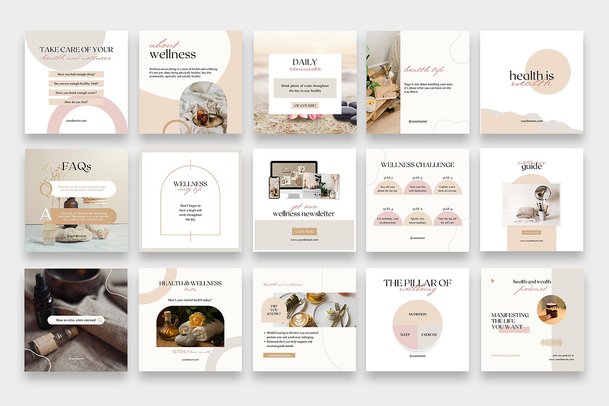 Health and Wellness Canva Template, a Social Media Template by Boinah ...