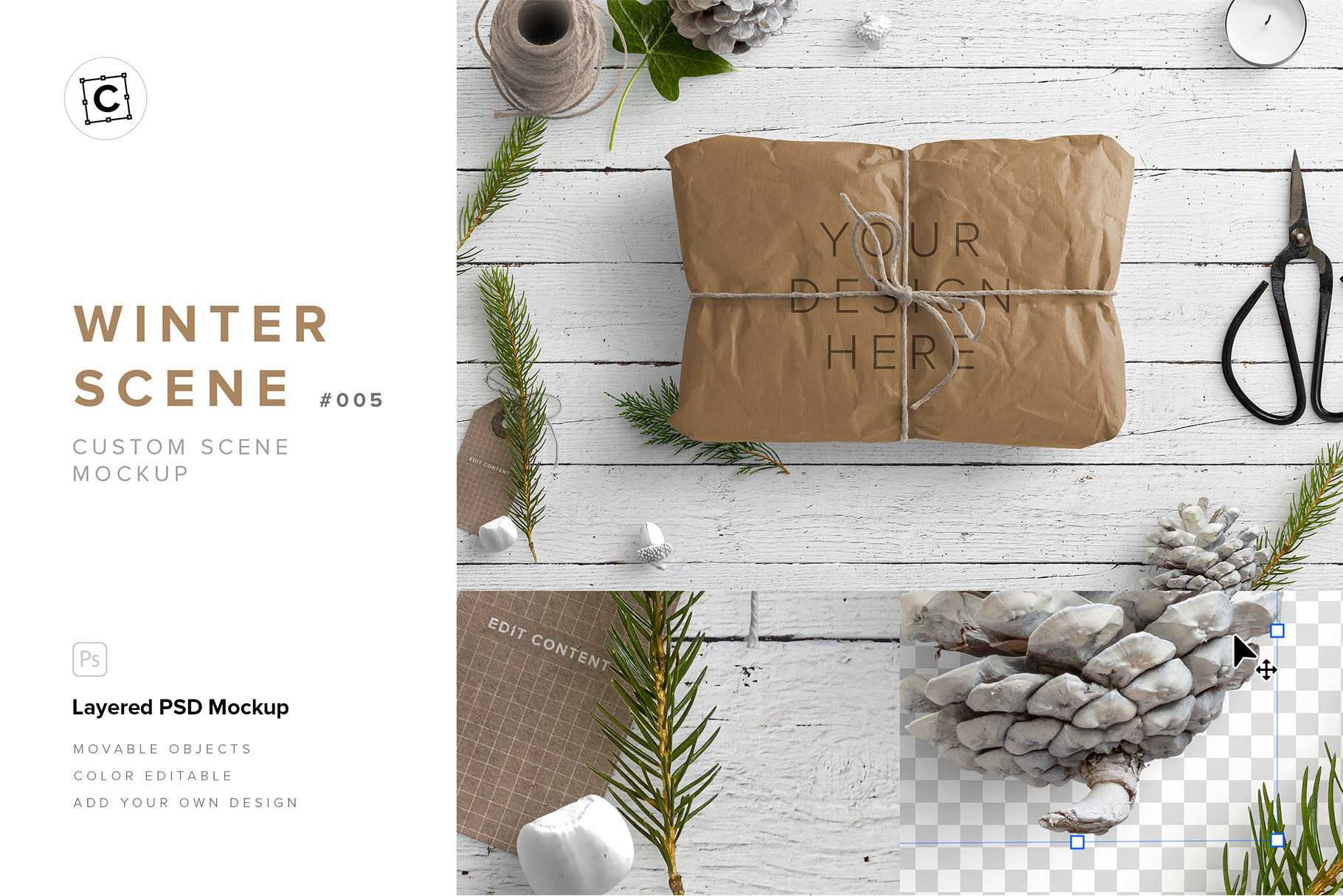 Winter Custom Scene Mockup #005, a Product Mockup by Custom Scene