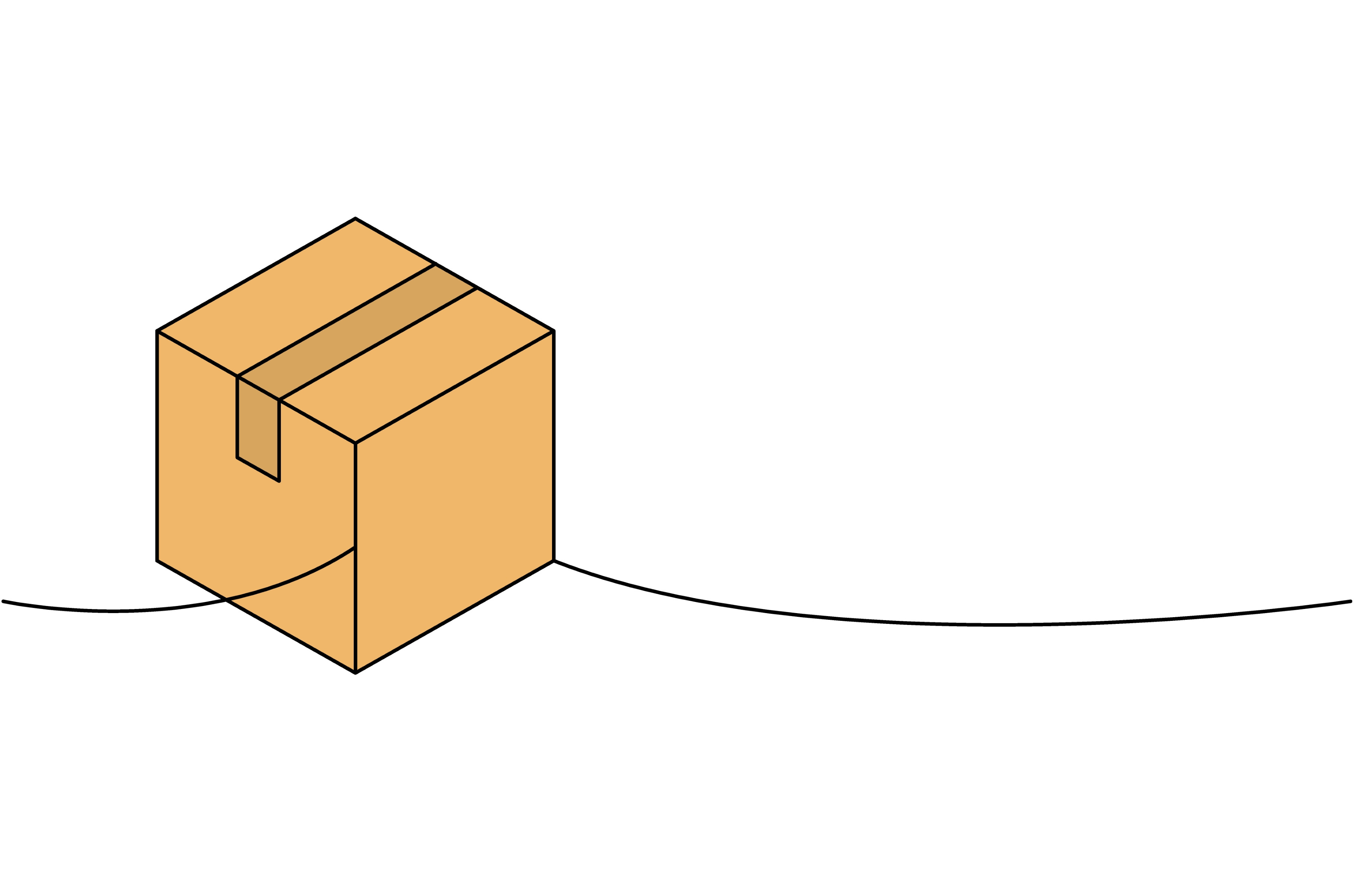 Cargo box one line colored, an Object Illustration by GraphiShop