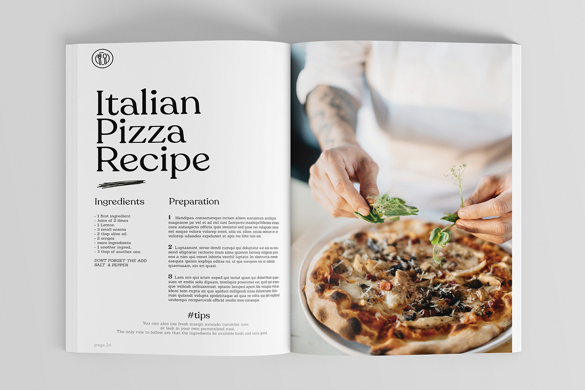Italian CookBook Magazine Template, a Magazine Template by DeLaGranSiete
