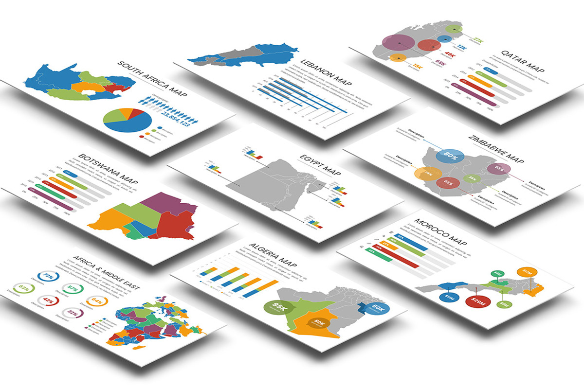 World Maps Bundle Powerpoint, a Presentation Template by SlideFactory
