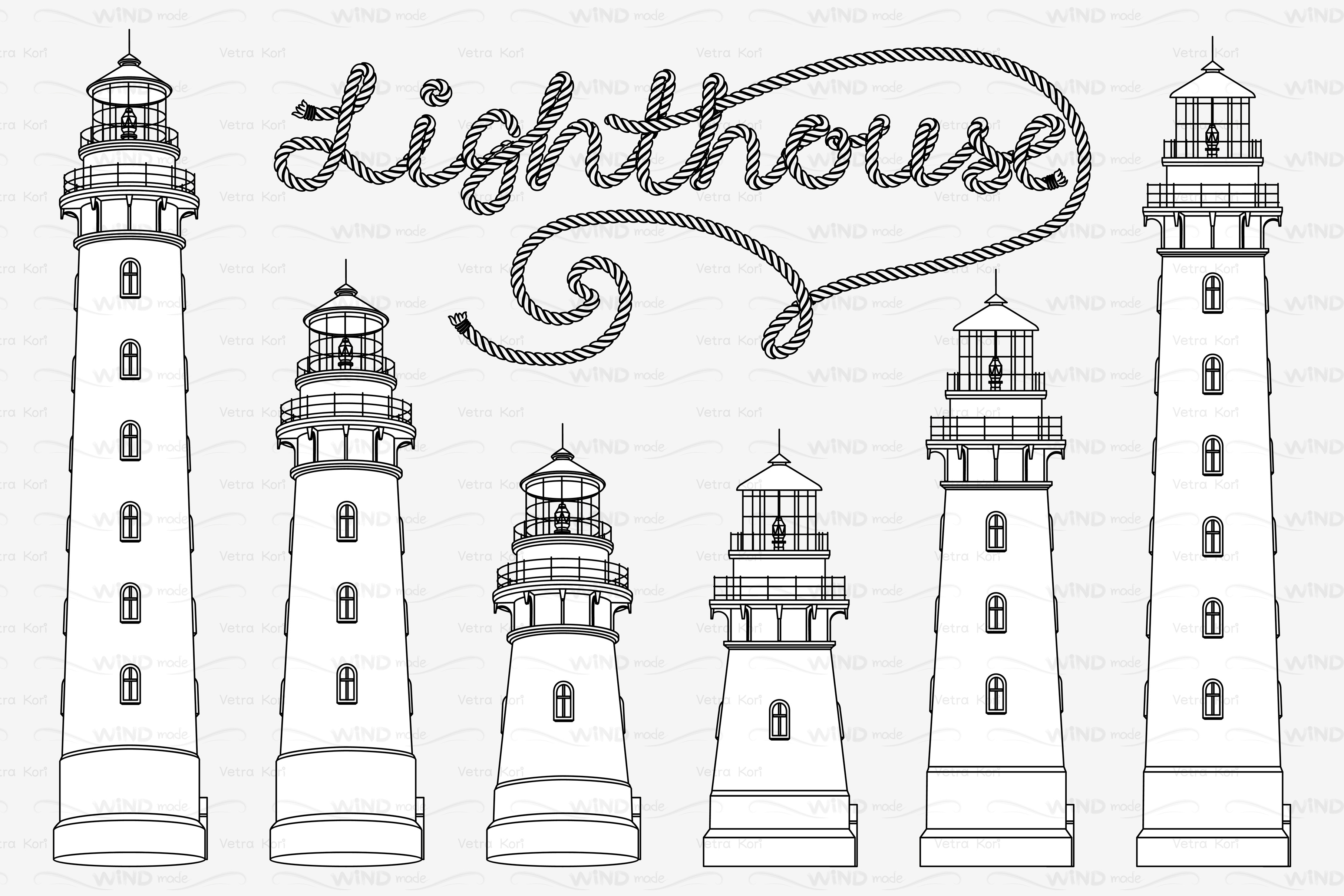 vector outline lighthouse, an Object Graphic by WINDmade
