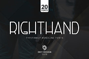 RightHand - 20 Monoline Fonts, a Sans Serif Font by PuriCreative