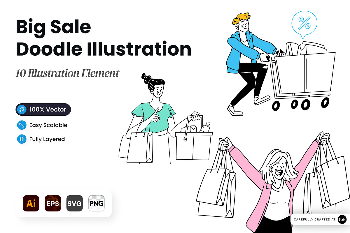 Big Sale Doodle Illustration, an Object Illustration by SLAB! Design
