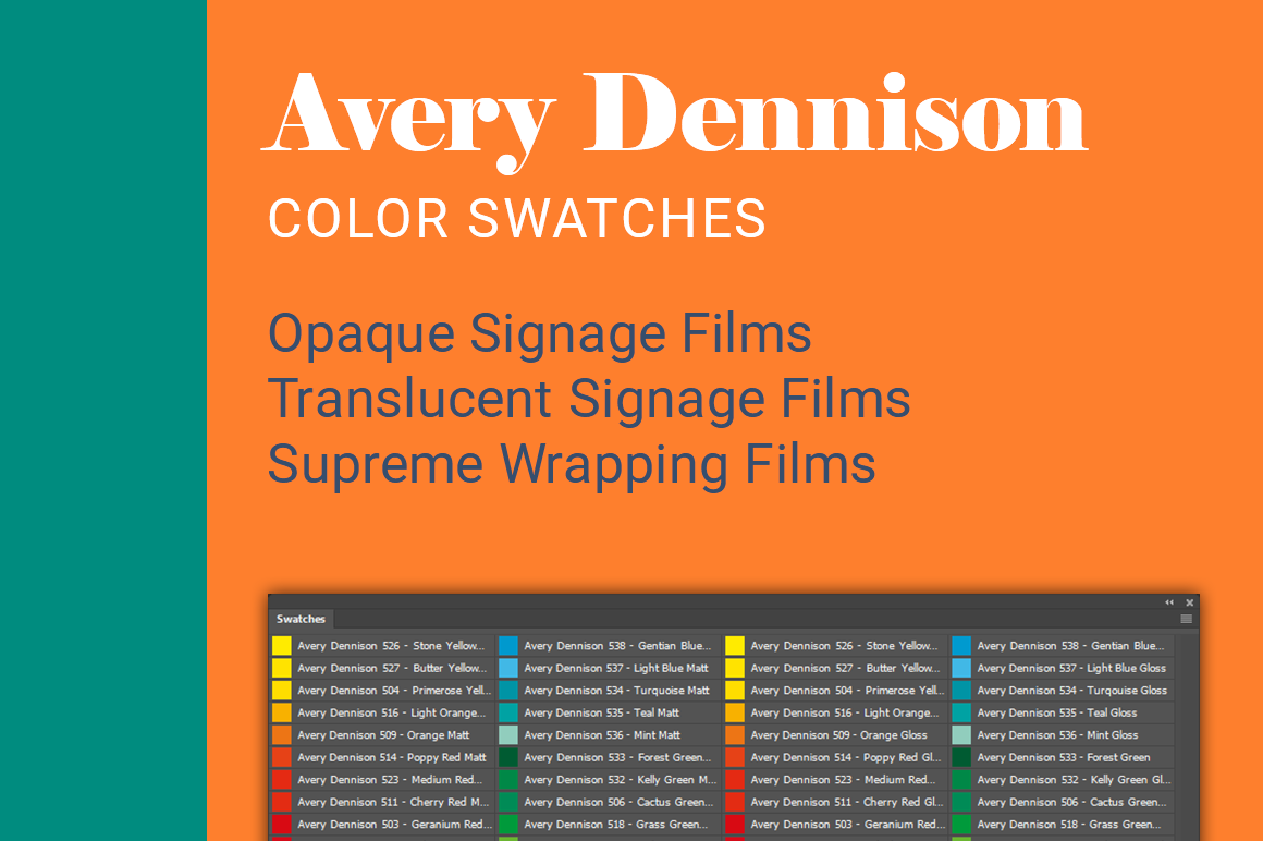 Avery Dennison Color Swatches, a Palette Add-On by hyriand