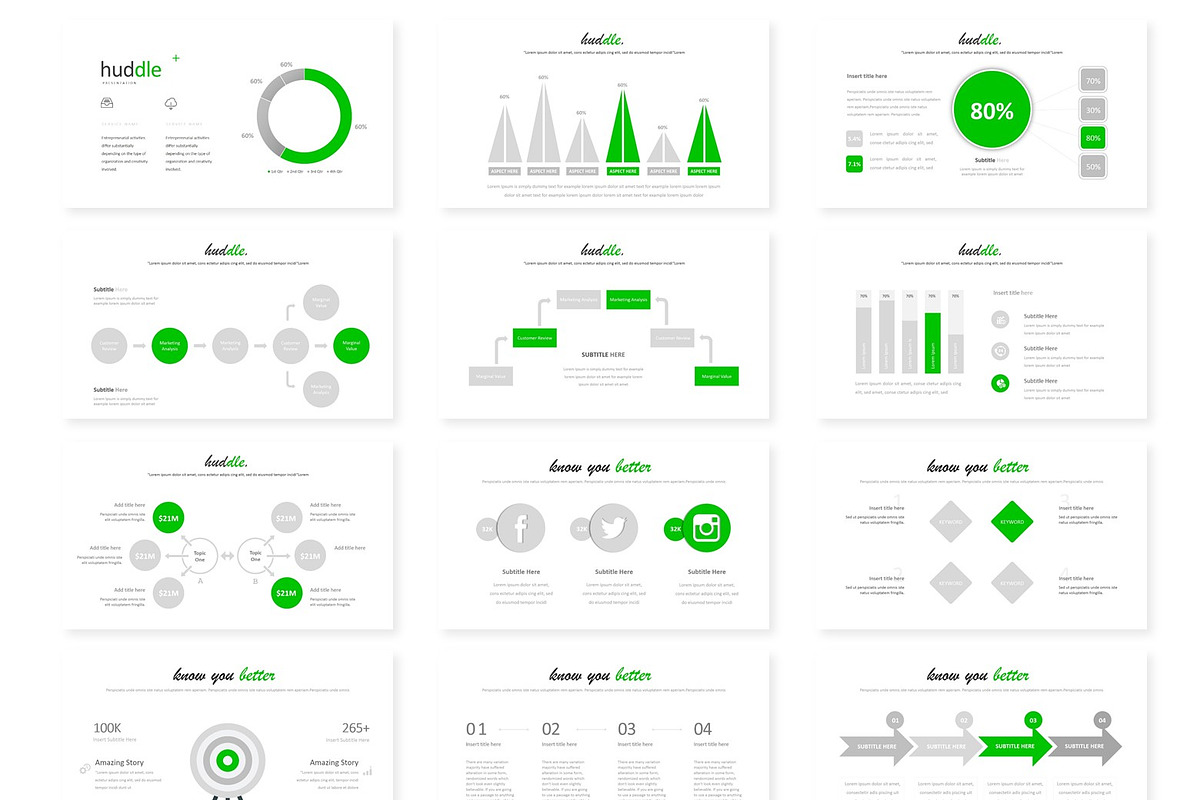 Huddle - Powerpoint Template, a Presentation Template by AQR Studio