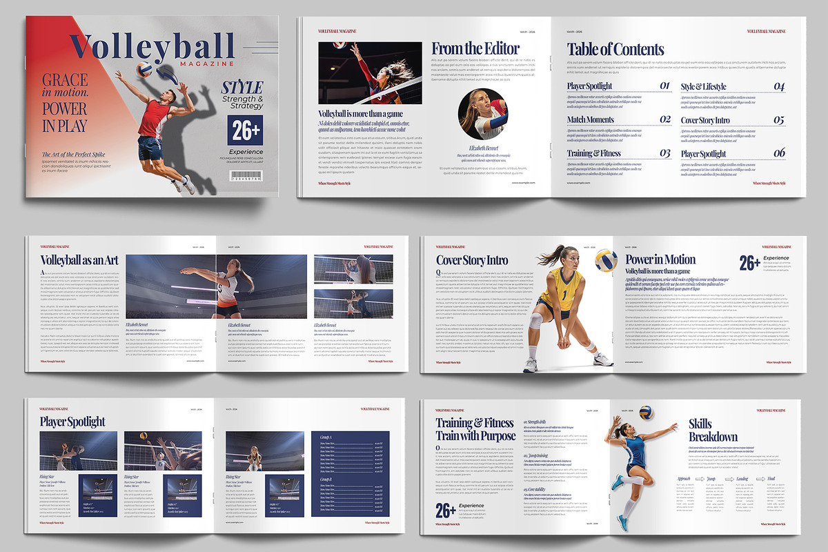 Modern Volleyball Magazine Layout