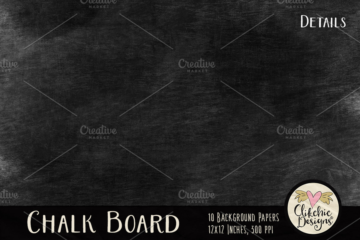 Chalk Board Texture Papers, a Texture Graphic by Clikchic Designs
