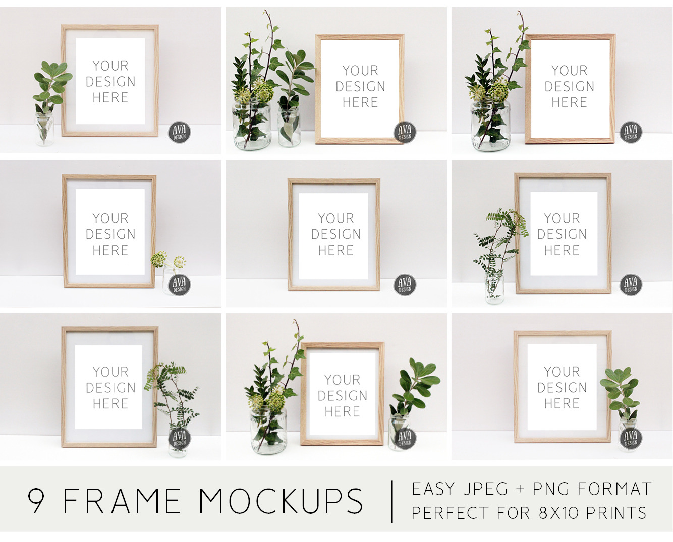 Mockup Bundle | 8x10 Mockup Frames, a Print Template by Ava Design