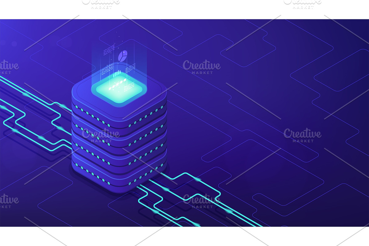 Isometric data center architecture, a Technology Illustration by Visual ...