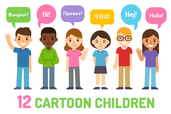 Cartoon children set 2, an Education Illustration by Irina Mir