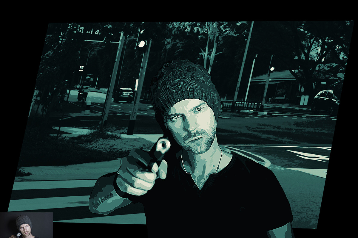 GTA Cartoon Effect Photoshop Action, an Action Add-On by Studio Retouch