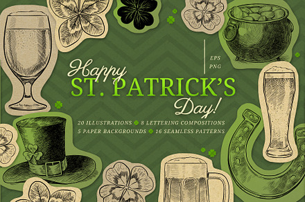 St Patricks Day Clipart Vector Pack | Illustrations ~ Creative Market