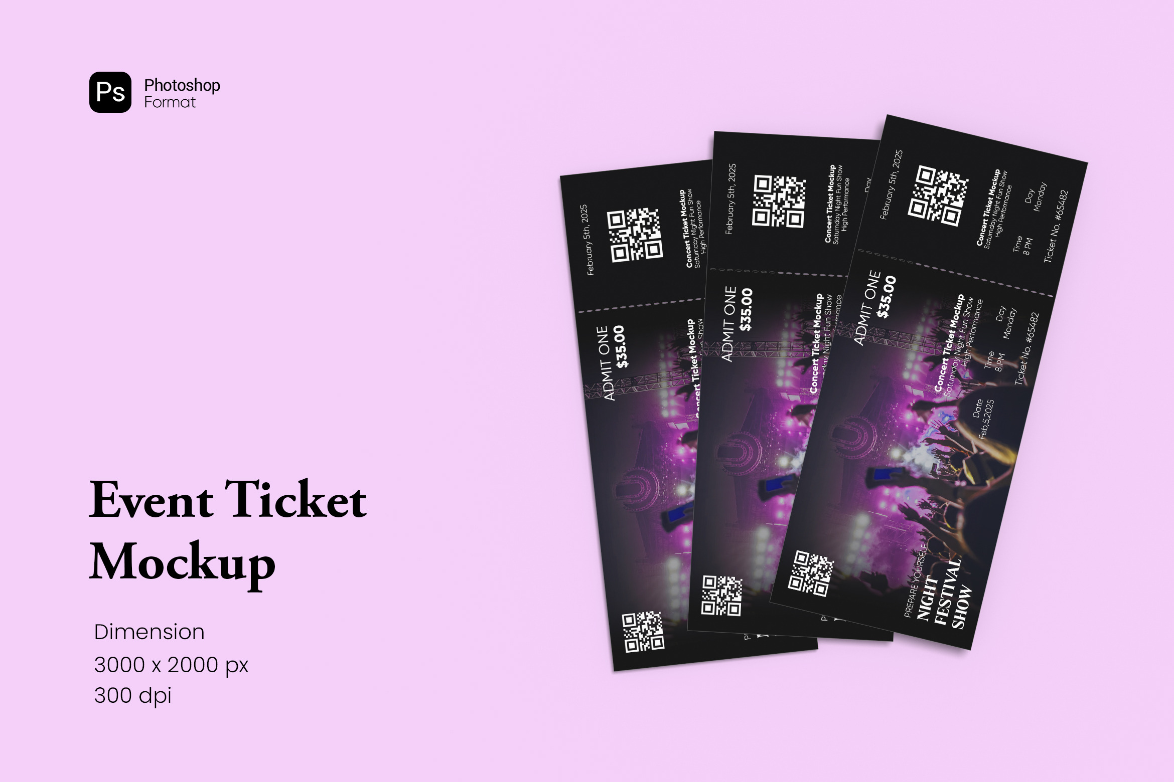 Event Ticket Mockup, a Merchandise Mockup by Alhaytar