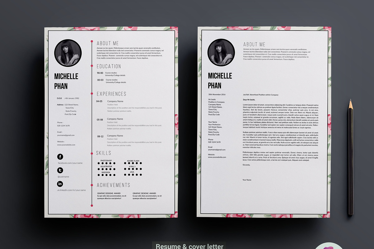 1 page CV template, a Resume Template by Chic templates