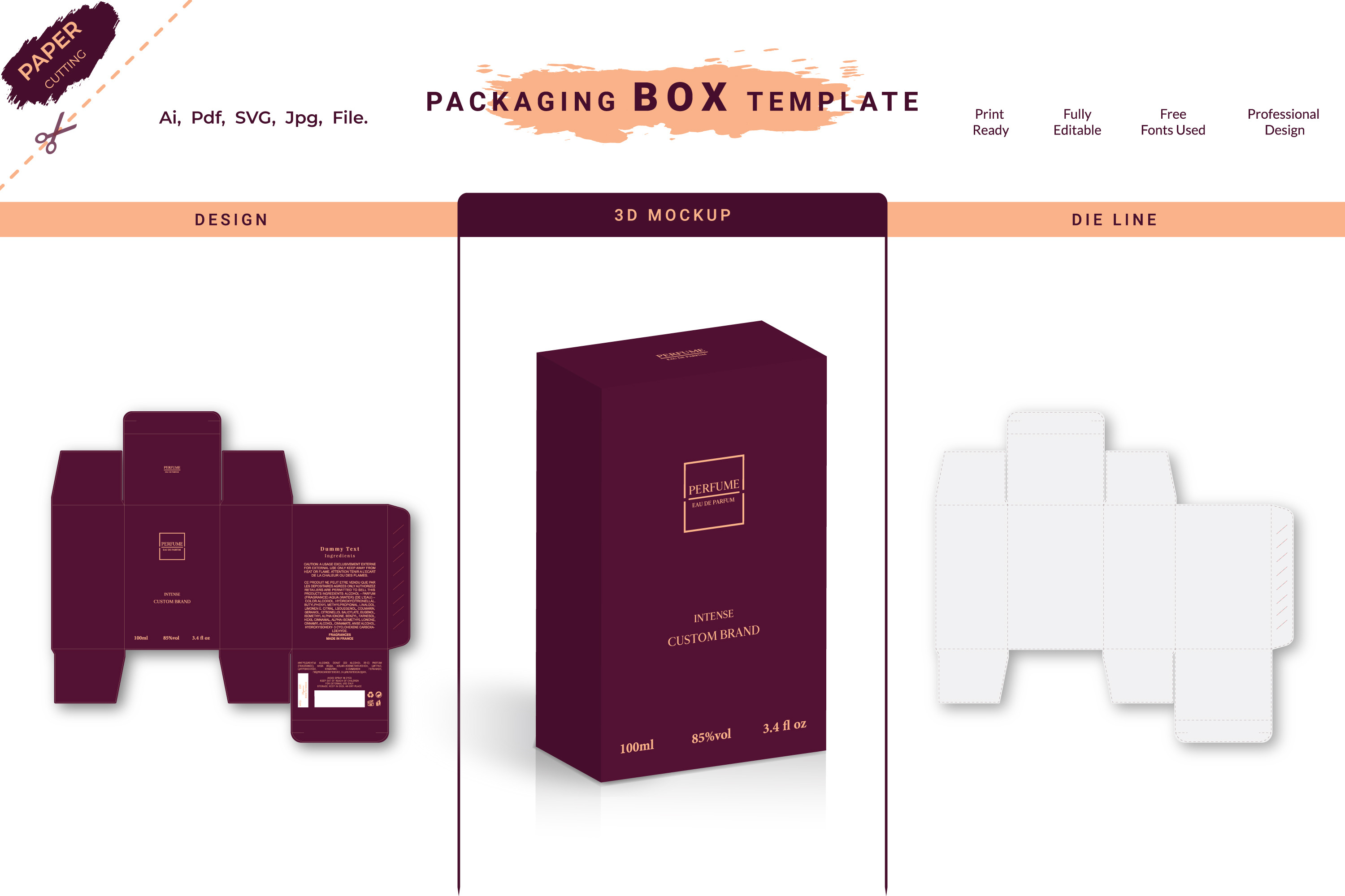 3D Box Packaging Design Template, an Object Graphic by sumonuix ...